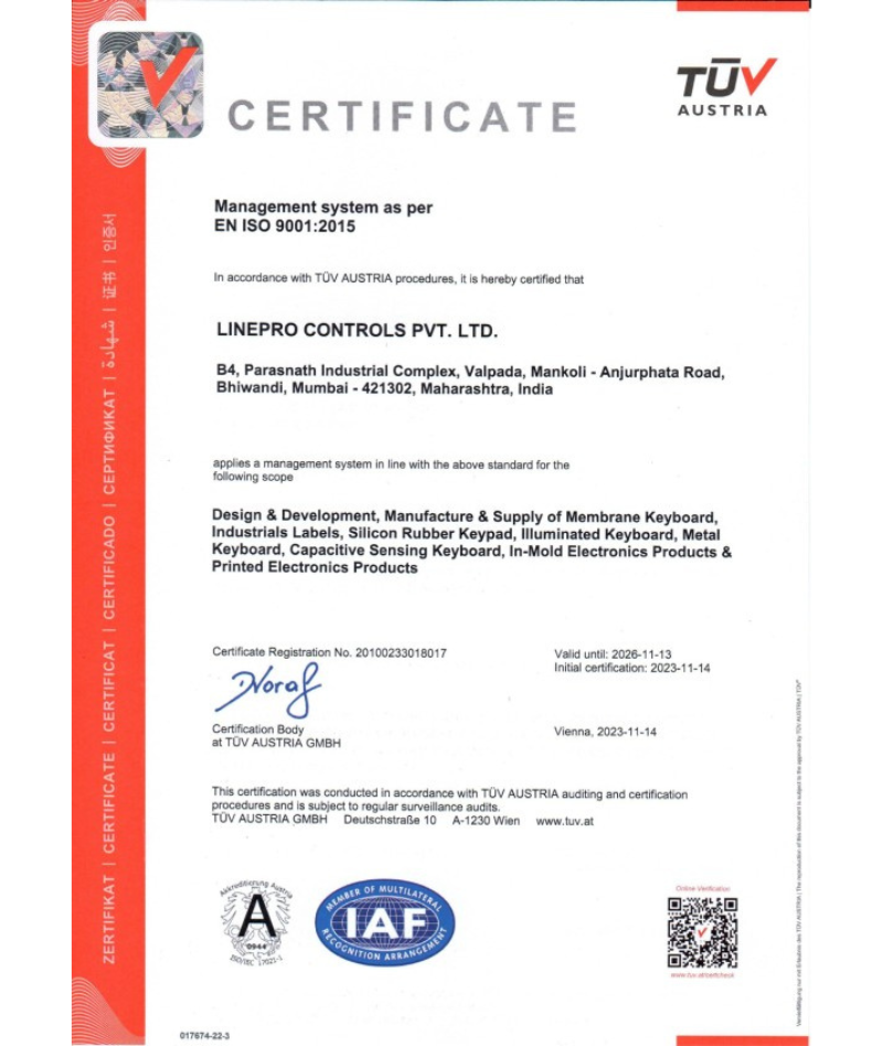 Certificate Of Appreciation, ISO Certificate, Linepro Controls Pvt.Ltd